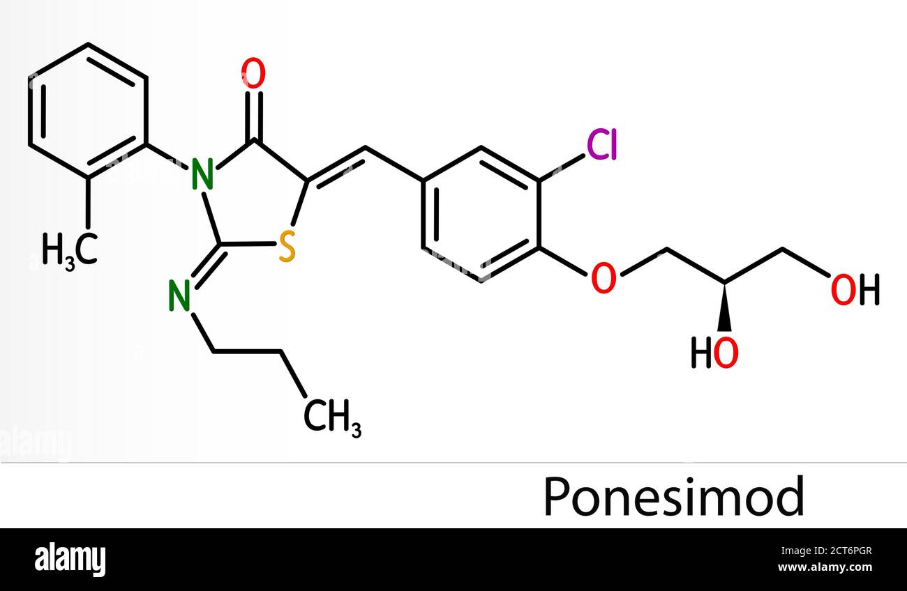Ponesimod, experimental anti-inflammatory drug molecule. Treatment of ...