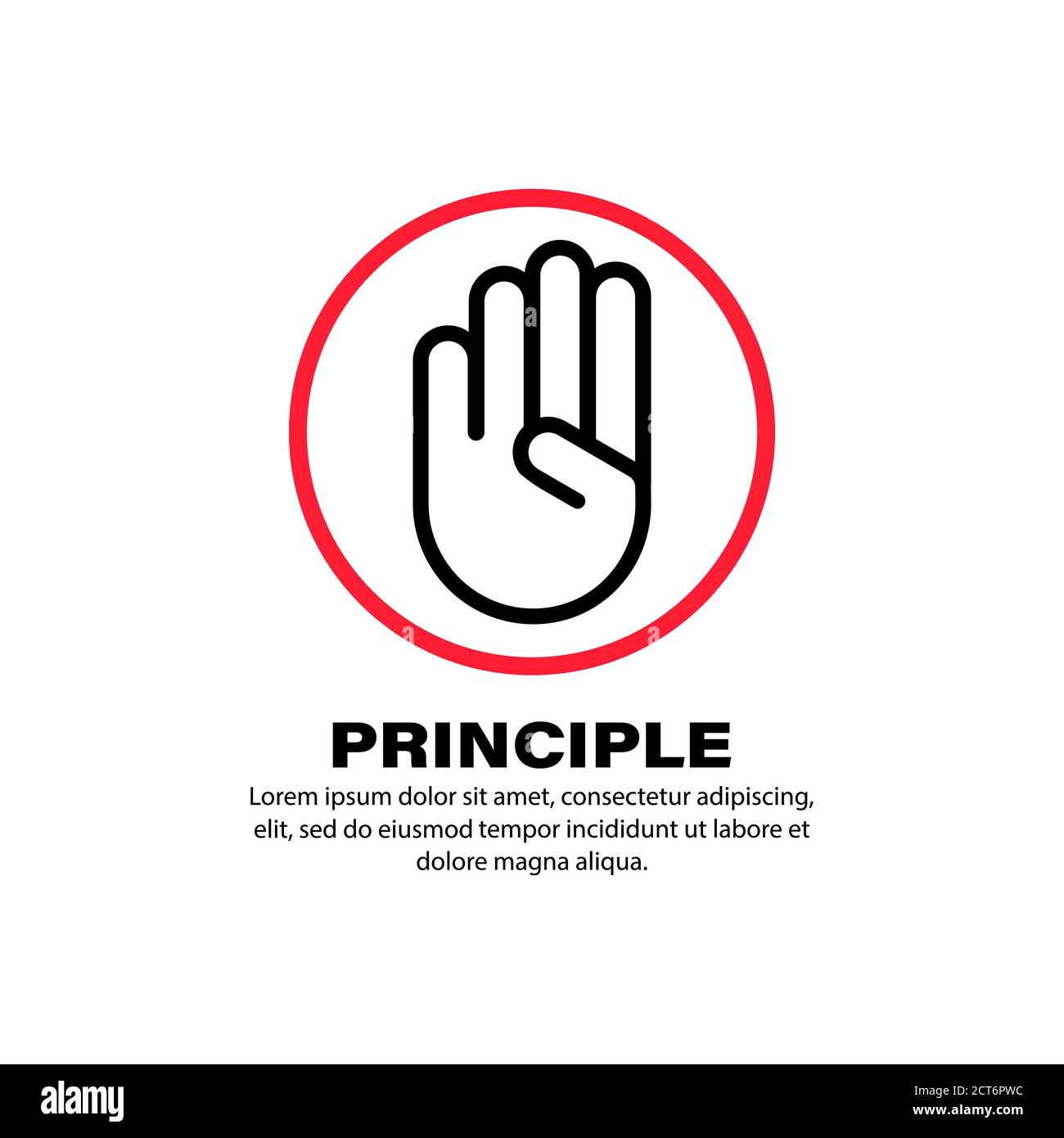 Principle icon. Bussiness concept. Hand gesture. Vector on isolated ...