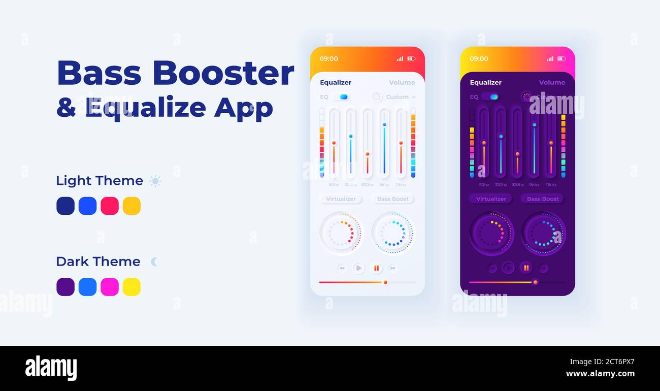 Bass booster smartphone interface vector template Stock Vector Image ...