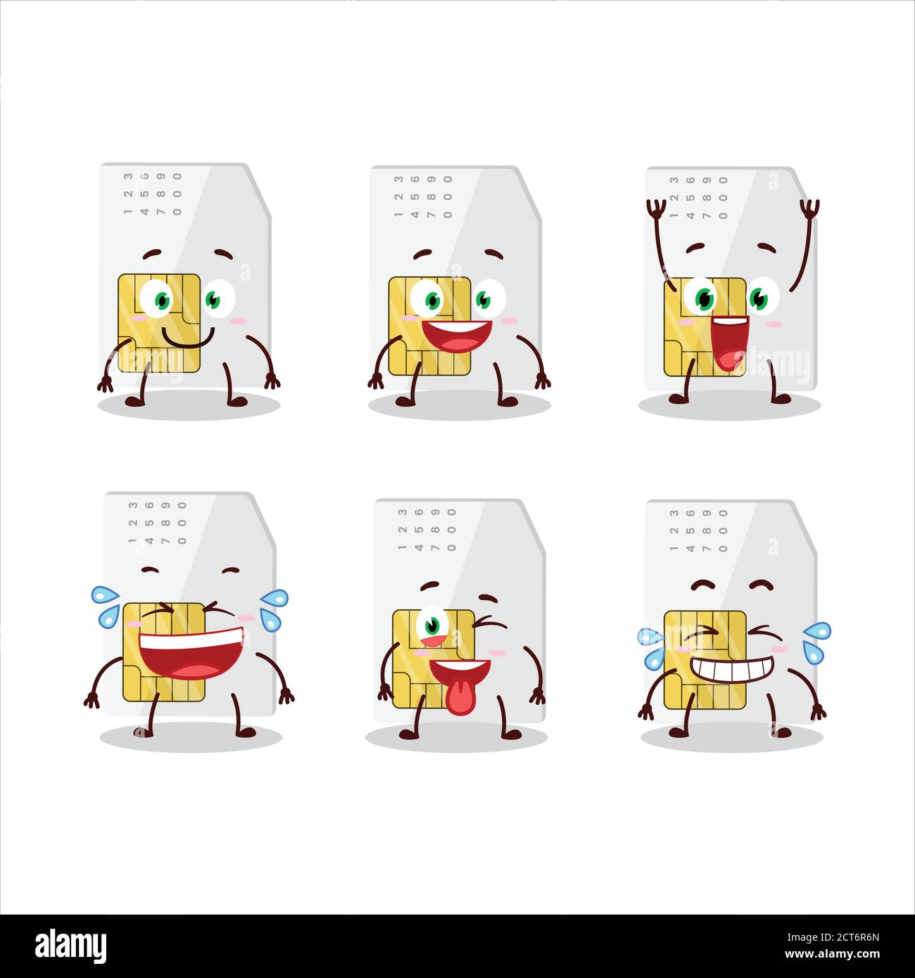 Cartoon character of sim card with smile expression Stock Vector Image ...
