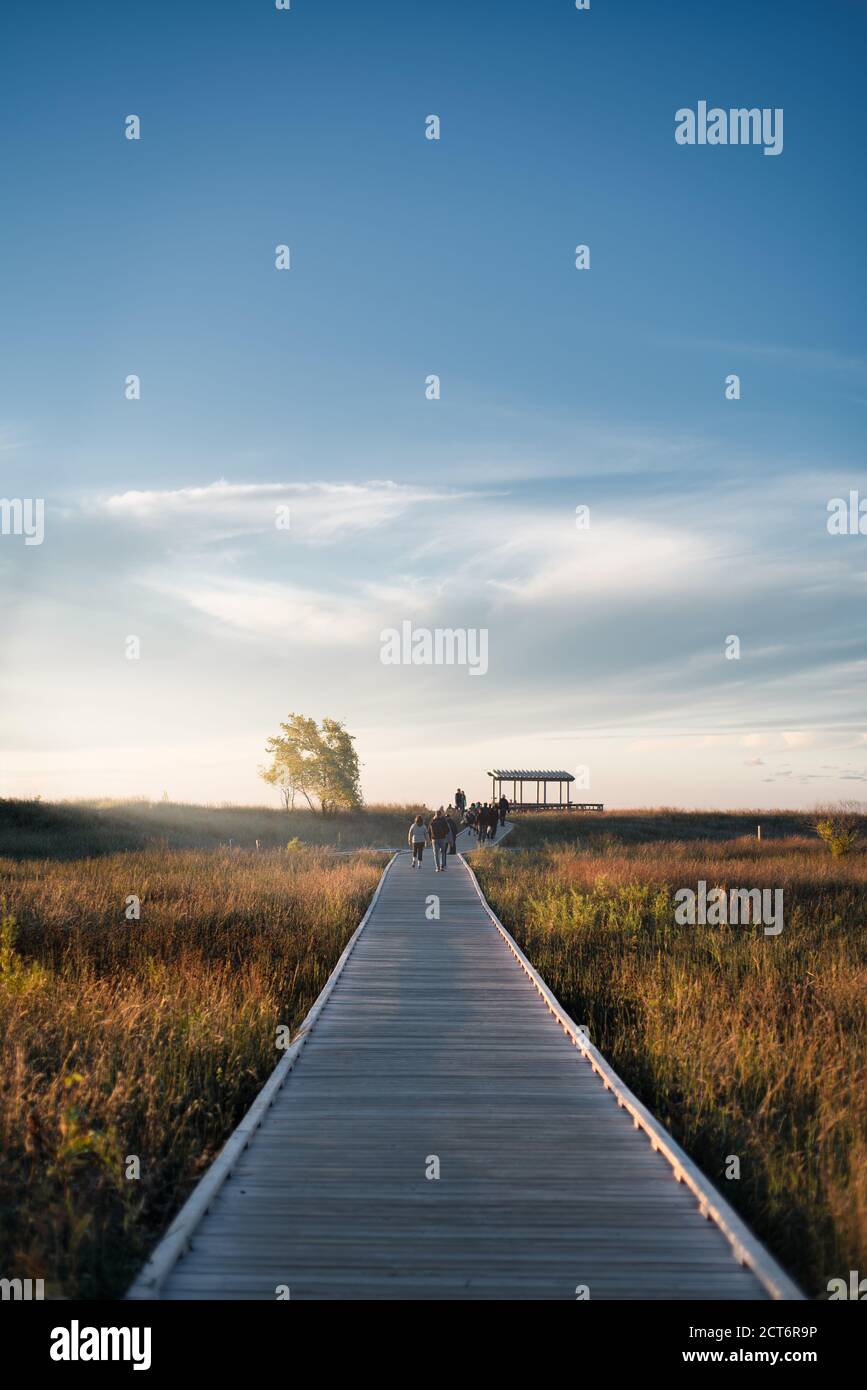 Headlands state park walkway through the marsh in mentor ohio Stock ...