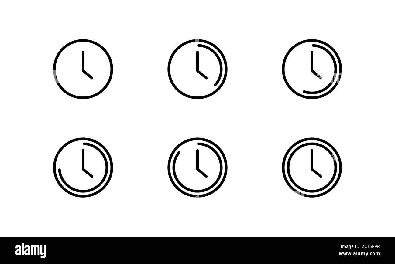Clock line icon set. Time. Vector on isolated white background. EPS 10 ...