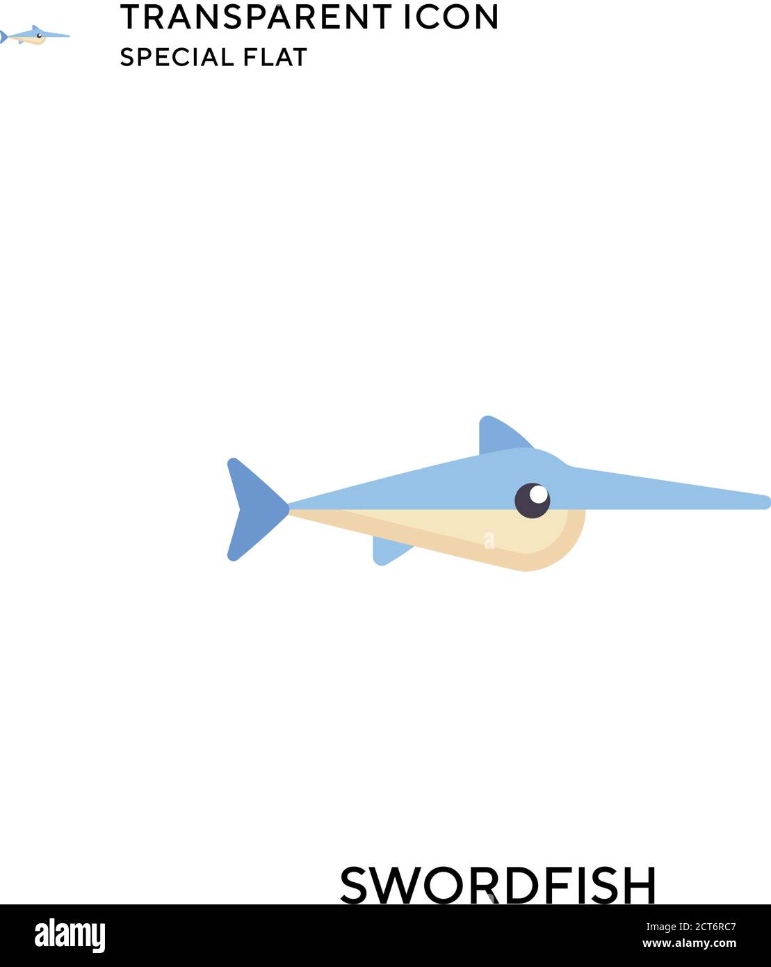 Swordfish vector icon. Flat style illustration. EPS 10 vector Stock ...