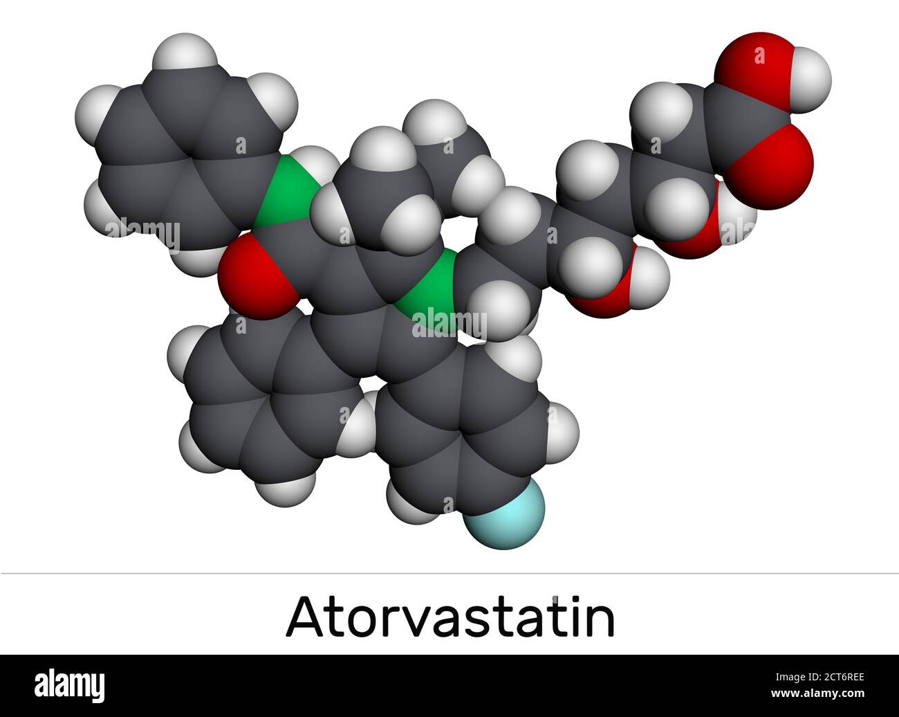 Atorvastatin, statin molecule. It is used for lowering blood ...