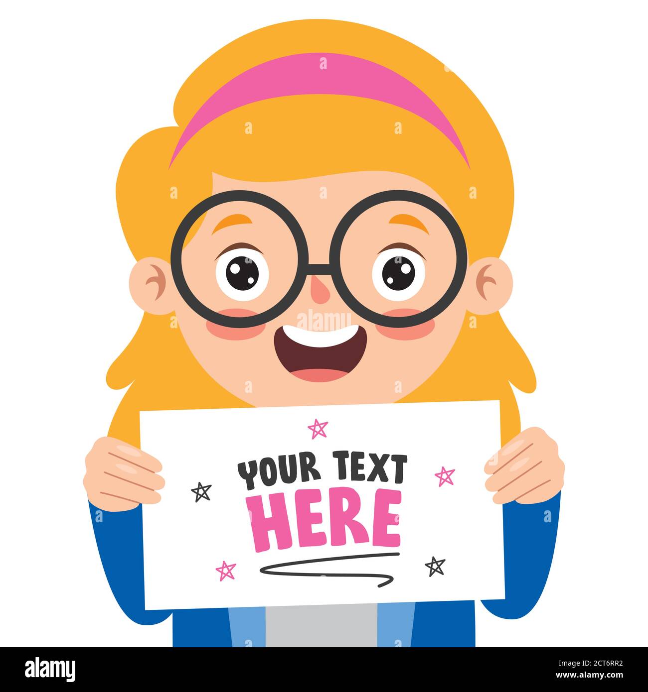 Cartoon happy student showing paper hi-res stock photography and images ...
