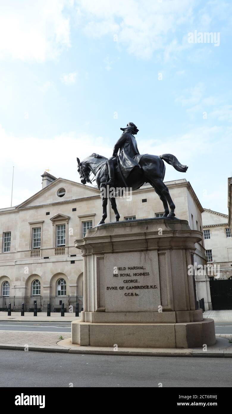 Statue of Field Marshall George HRH Duke of Cambridge seen on a plinth ...