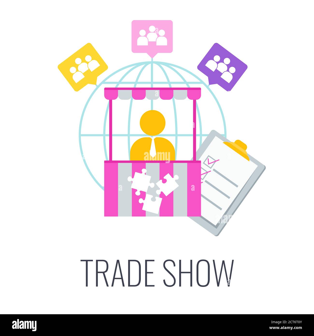 Trade Show Icon. Flat vector cartoon illustration Stock Vector Image ...
