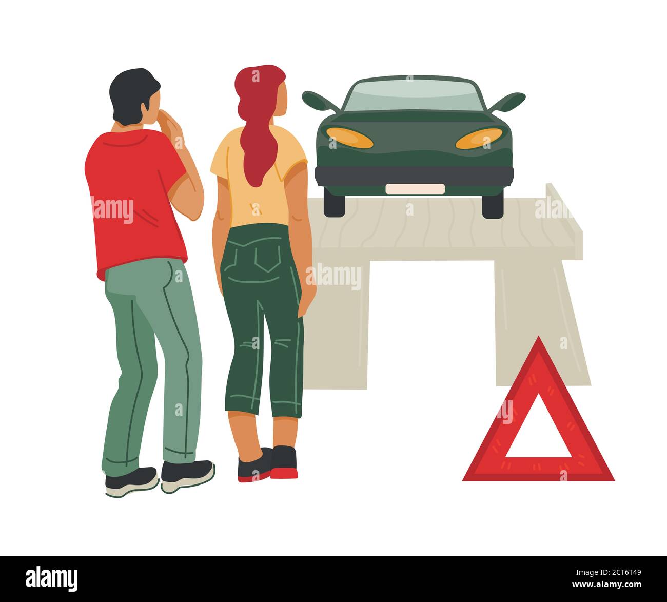 Car breakdown highway Cut Out Stock Images & Pictures - Alamy