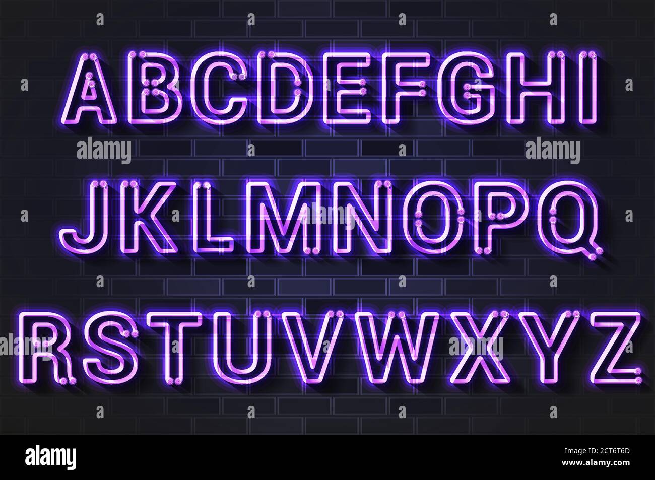 Neon font purple Stock Vector Images - Alamy
