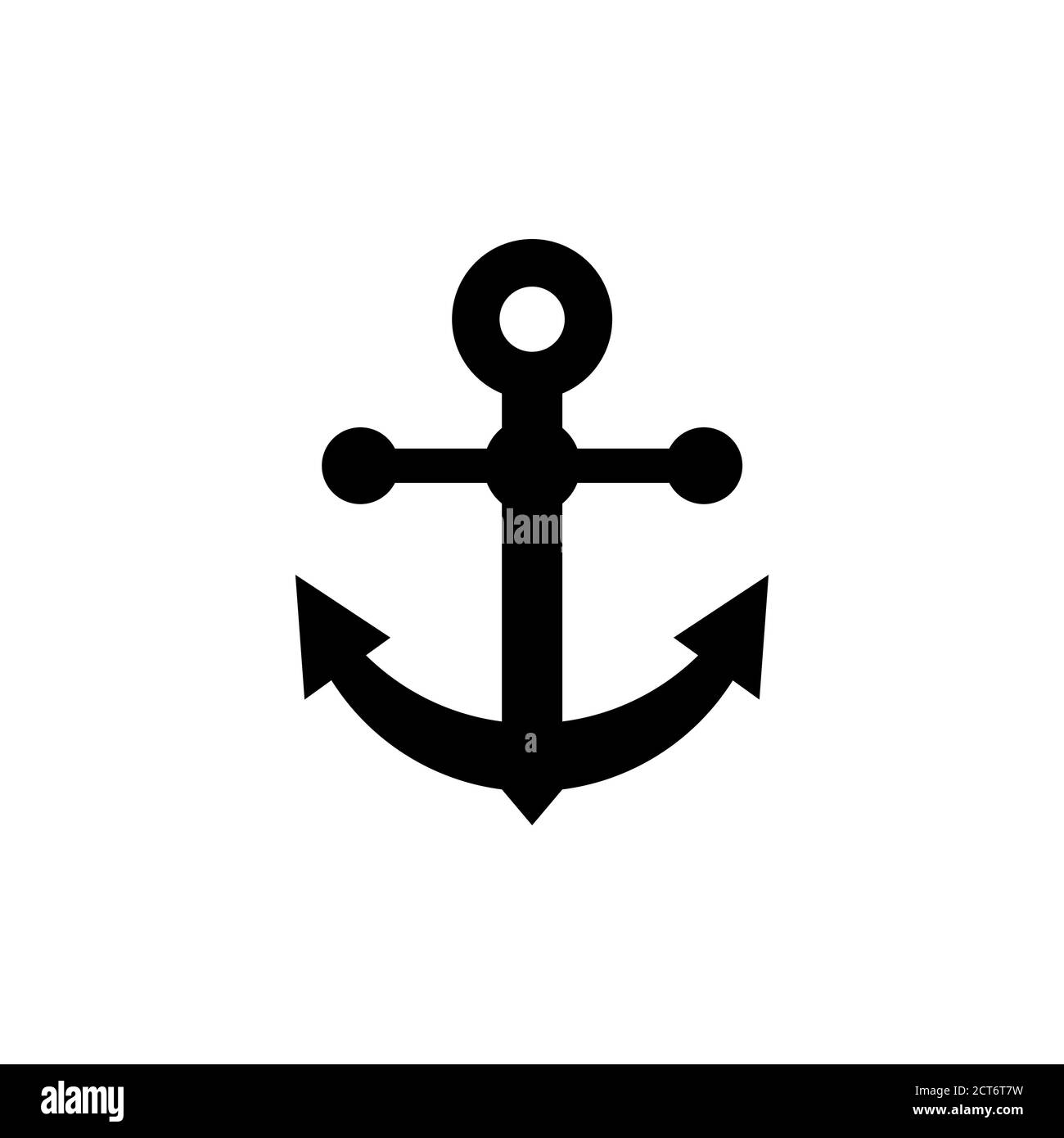 Ship anchor icon in black. Boat. Vector on isolated white background ...