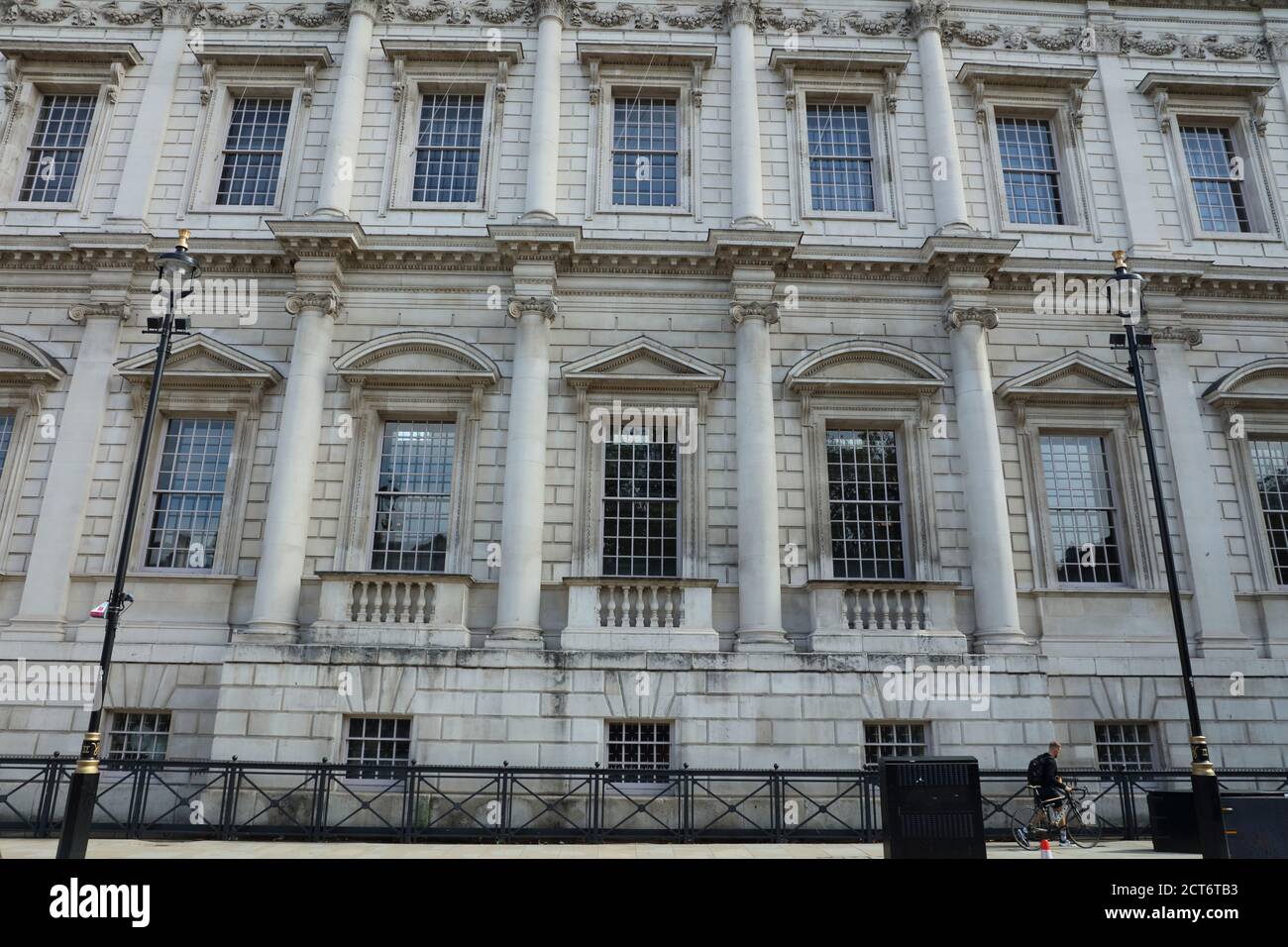 Frontal view of the famous Banqueting House building seen on Whitehall ...