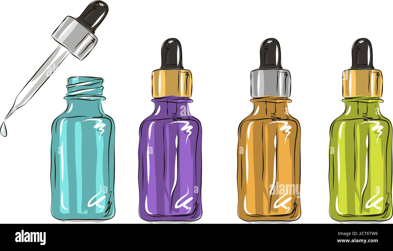Sketch Of Cosmetics Skin Regimen Serum Stock Vector Image And Art Alamy