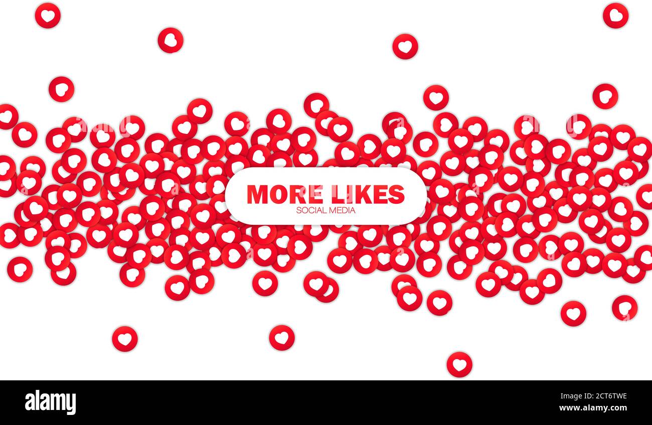 More likes icon. Hearts. Like. Social network, media concept. Vector on ...