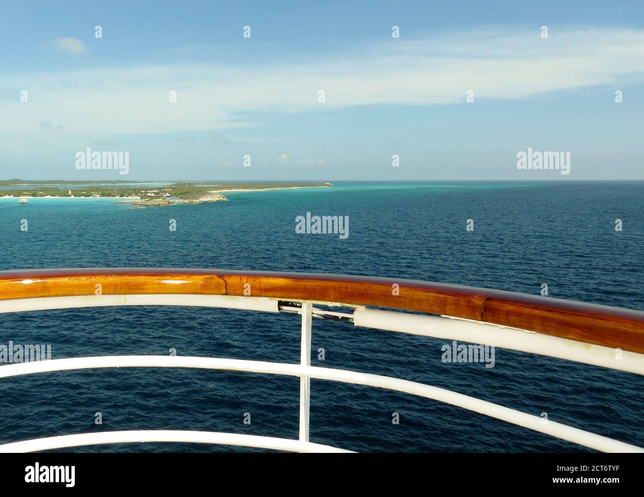 Cruise ship deck and railing Stock Photo - Alamy