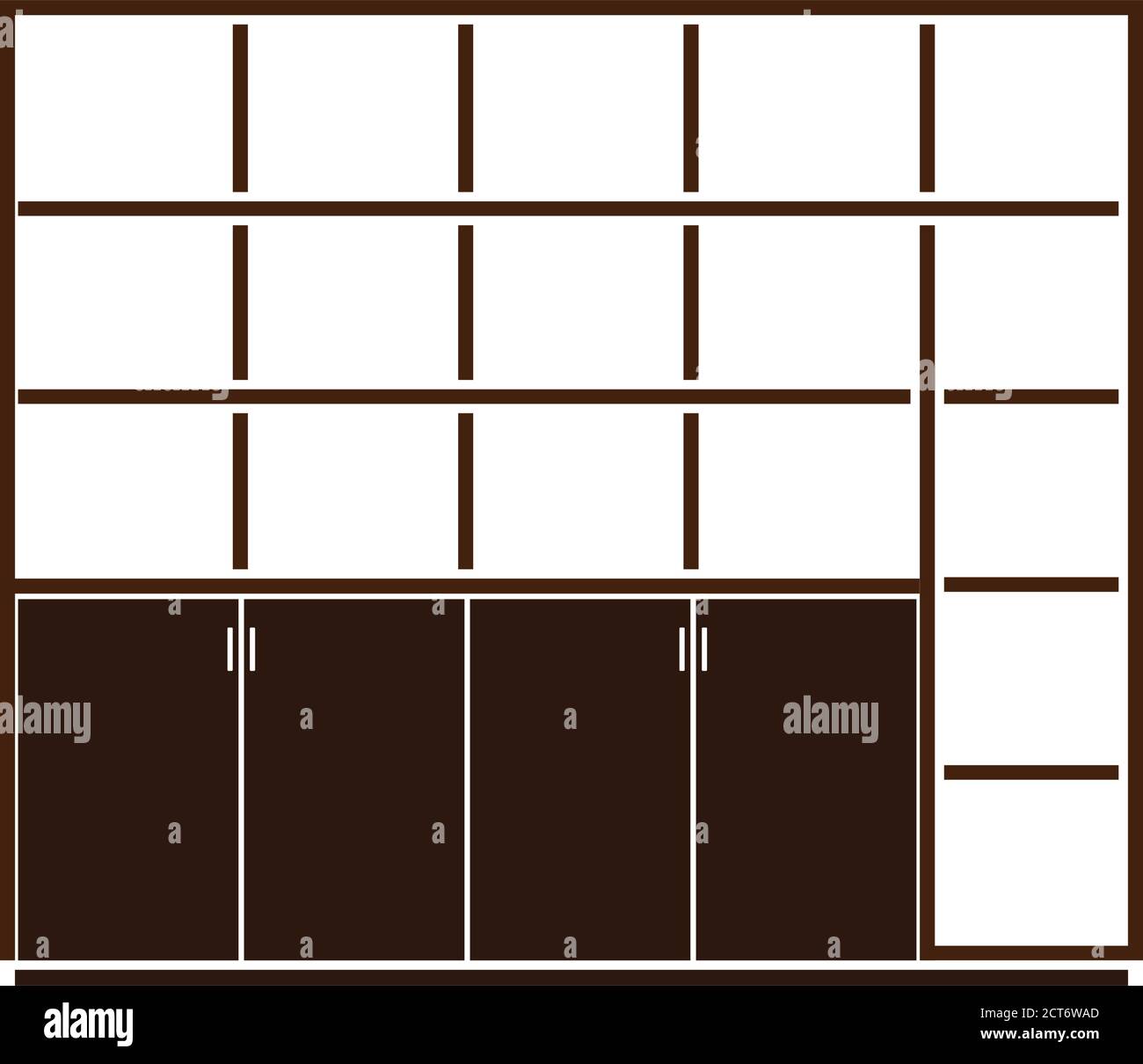 Office Cabinet Icon. Flat Color Design. Vector Illustration Stock ...