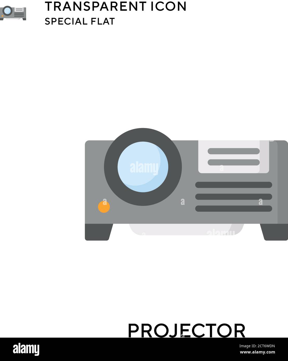 Projector vector icon. Flat style illustration. EPS 10 vector Stock ...
