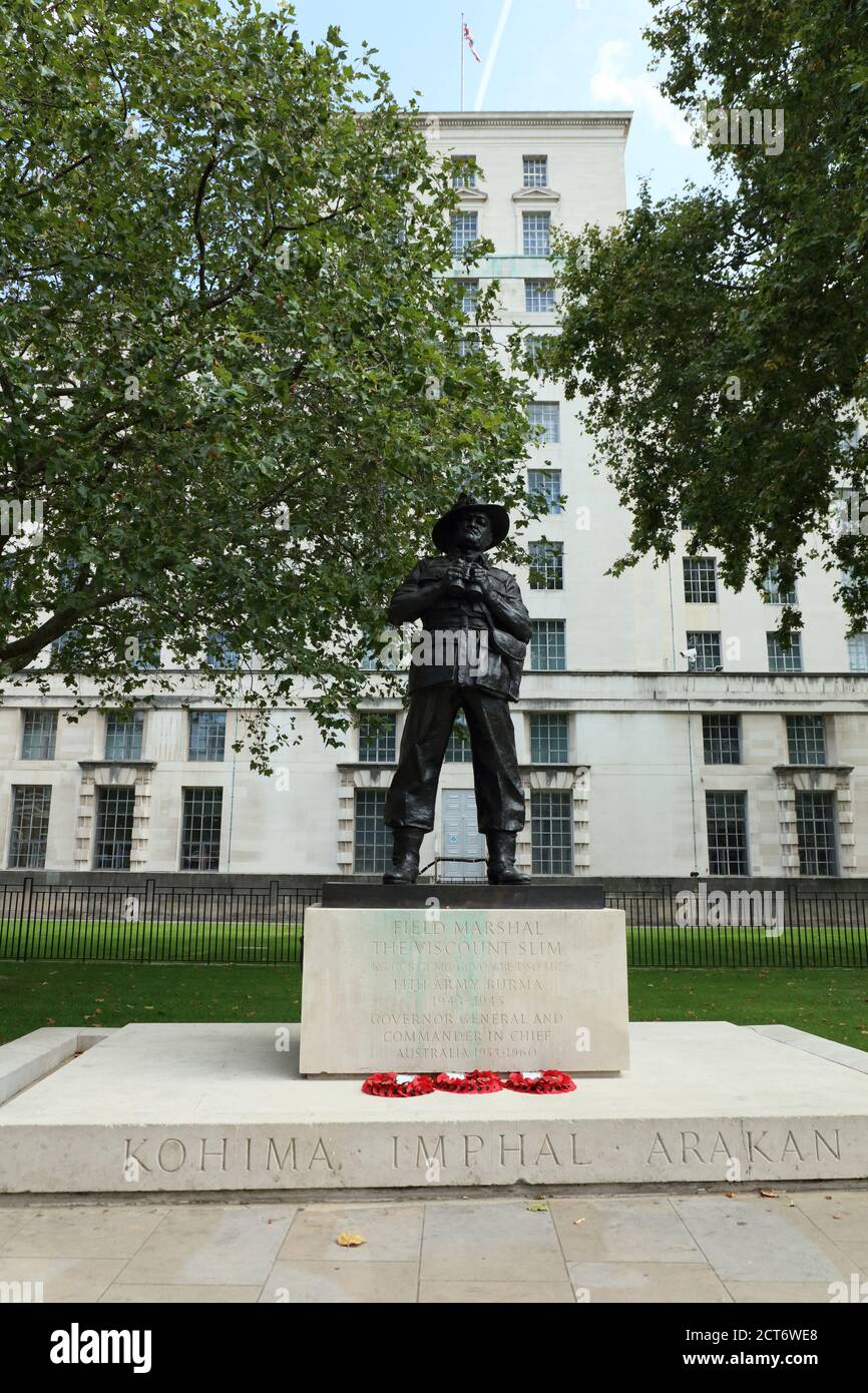 Memorial statue in remembrance of Field Marshall The Viscount Slim seen ...