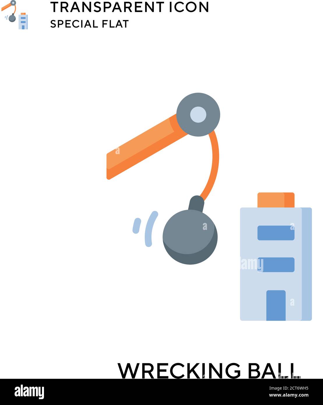 Wrecking ball vector icon. Flat style illustration. EPS 10 vector Stock Vector Image & Art - Alamy