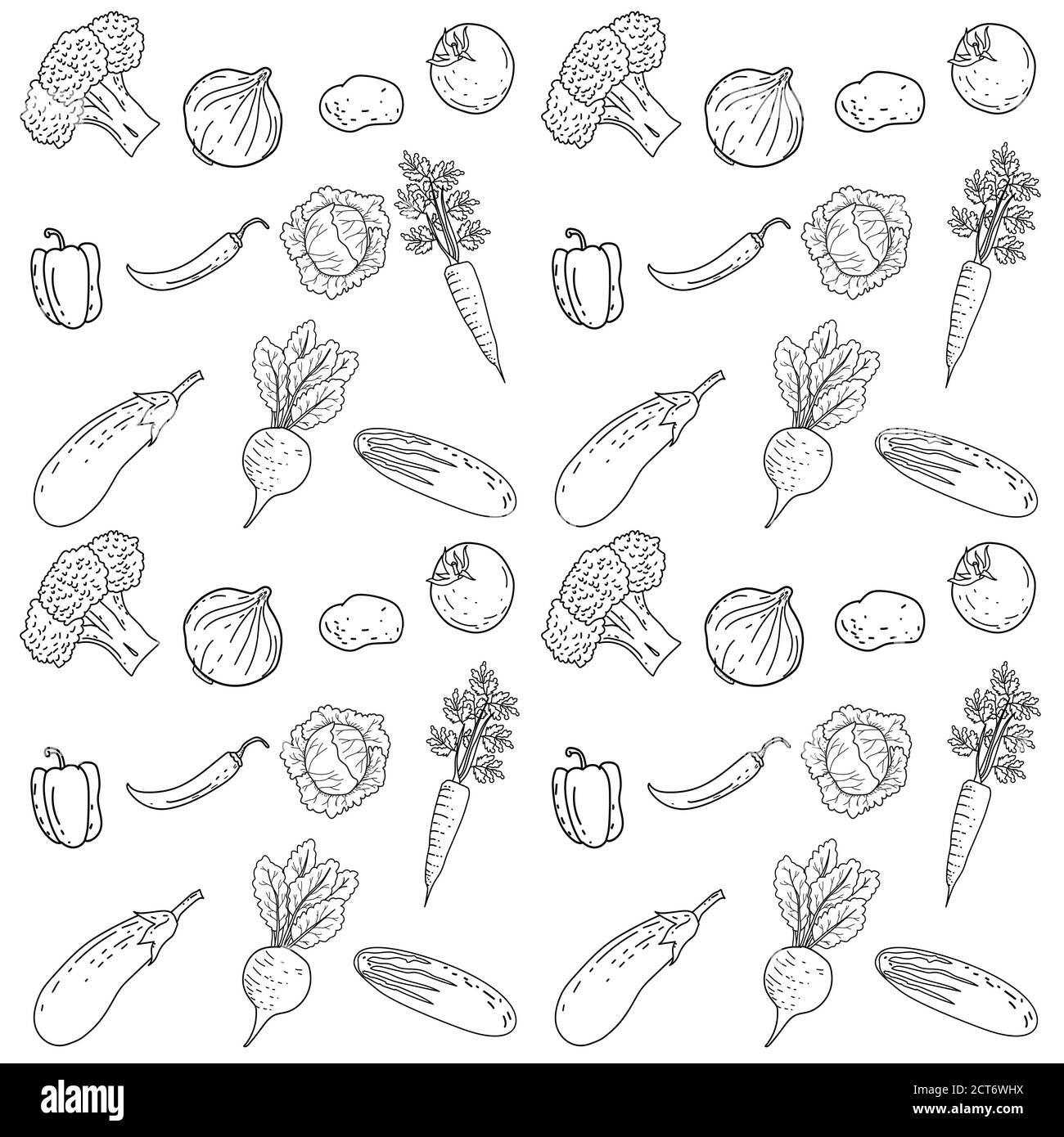 vegetable pattern isolated in white background Stock Vector Image & Art ...