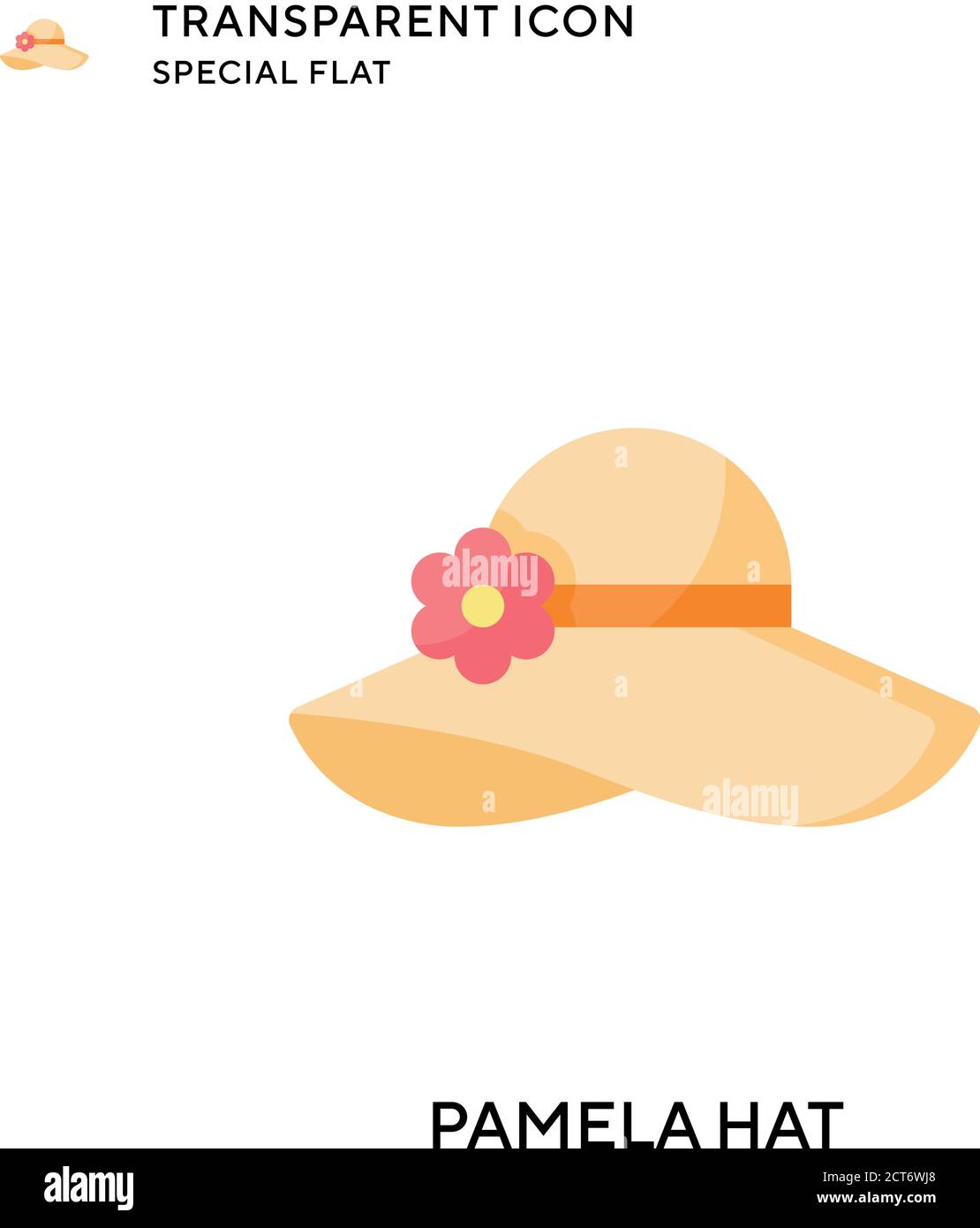 Pamela hat vector icon. Flat style illustration. EPS 10 vector Stock ...