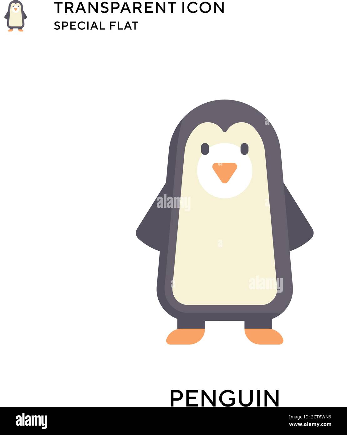 Penguin vector icon. Flat style illustration. EPS 10 vector Stock ...