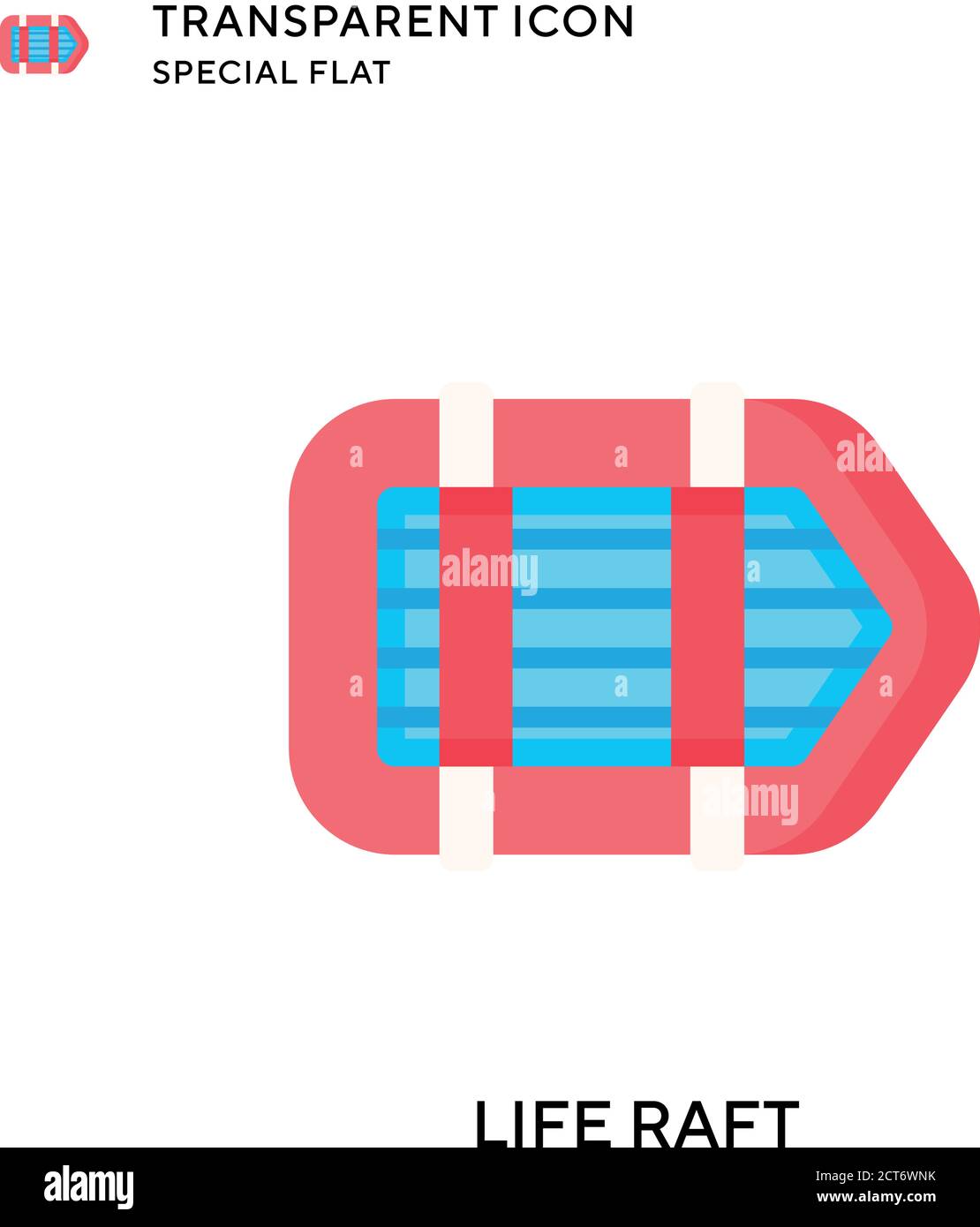 Life raft vector icon. Flat style illustration. EPS 10 vector Stock ...