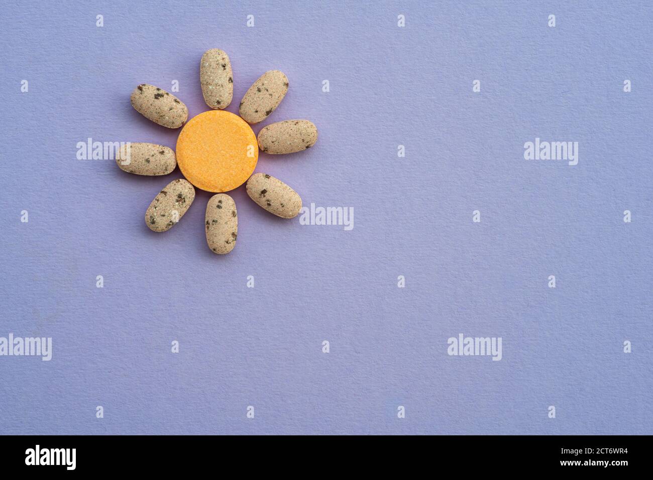 Vitamin C & multi vitamin tablets in the shape of a sun ,suppliment for ...