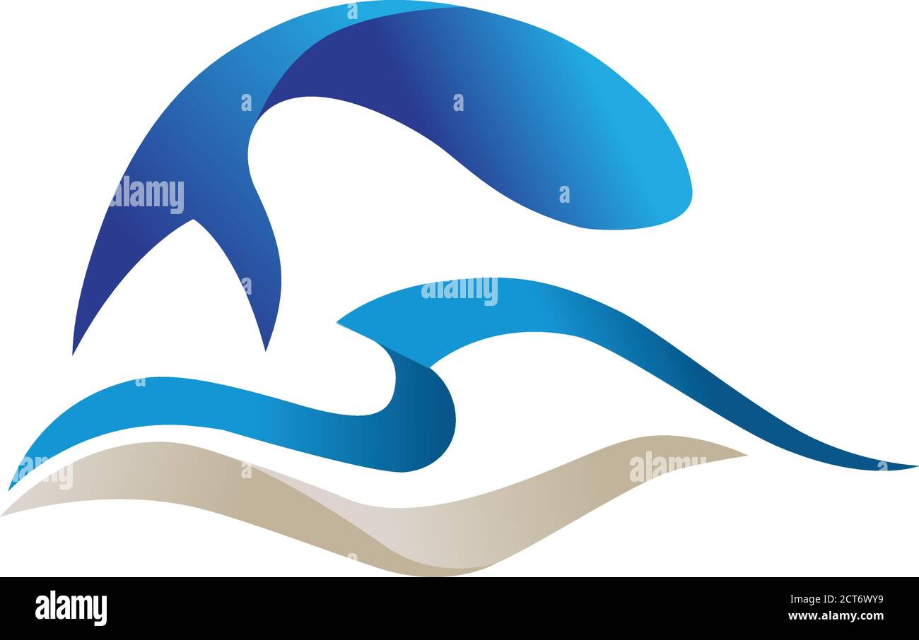 blue fish and ocean wave Stock Vector Image & Art - Alamy