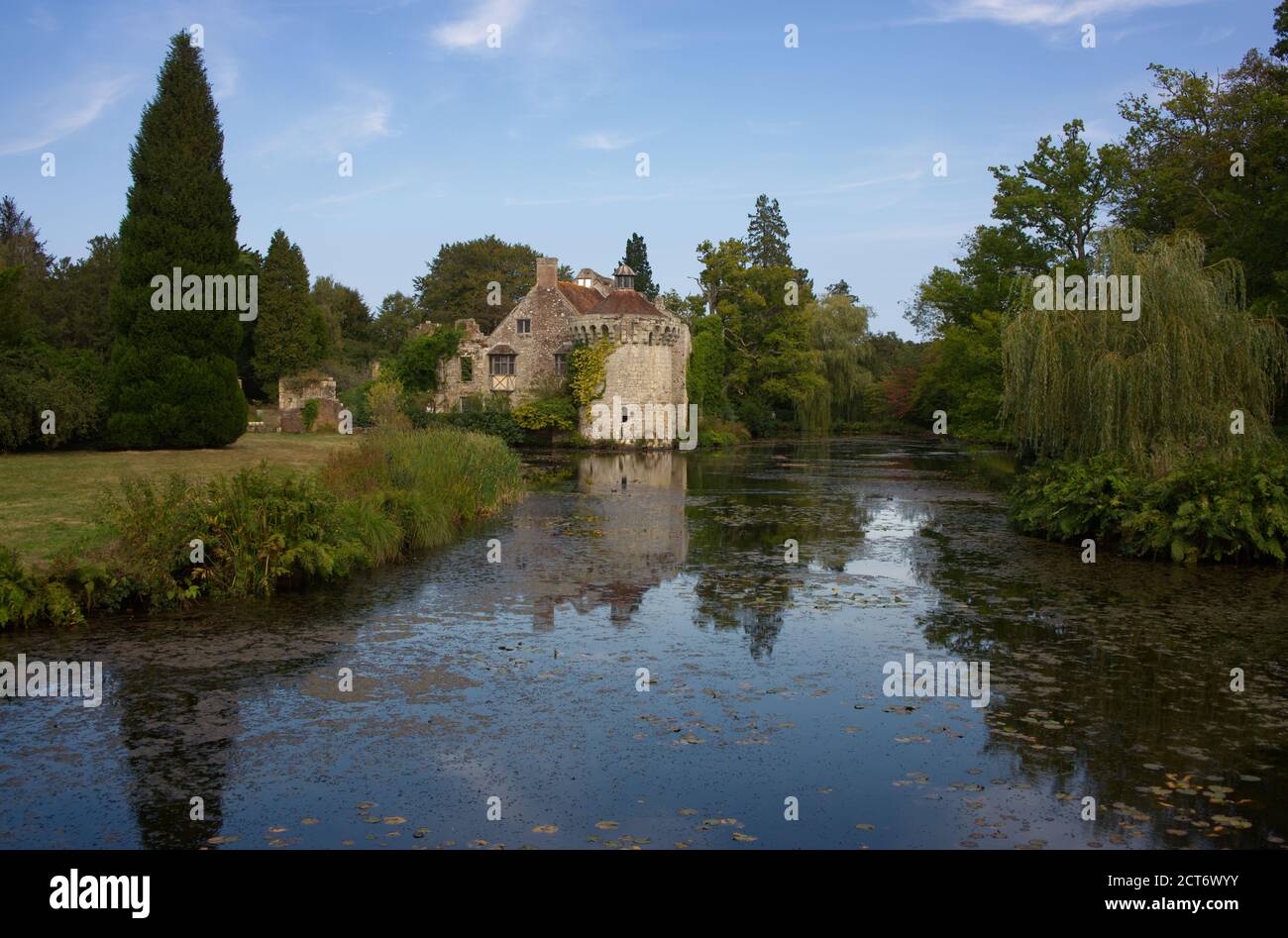 castle on moat in summer Stock Photo - Alamy