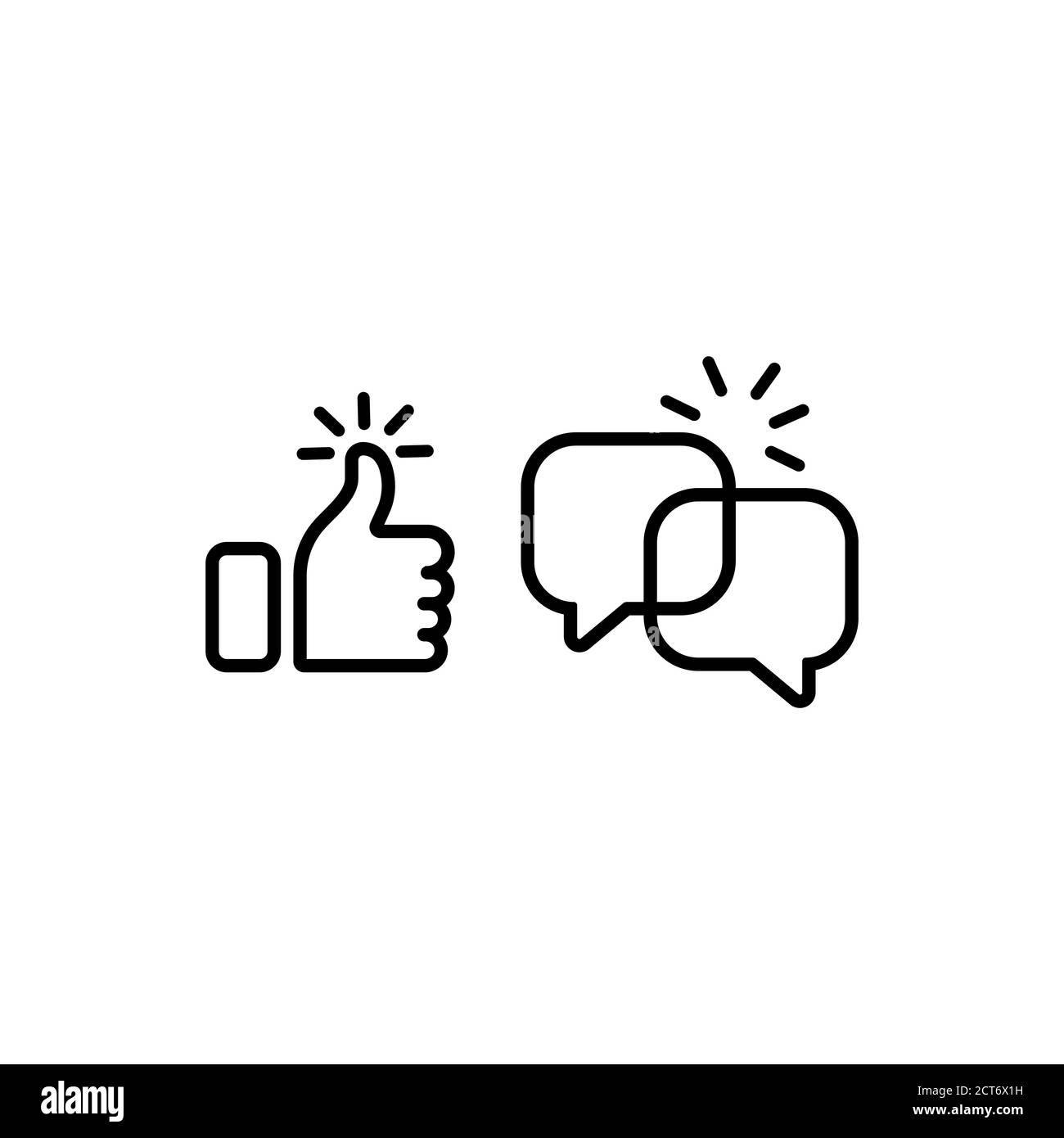 Like and comment icon. Social media concept. Social network users ...