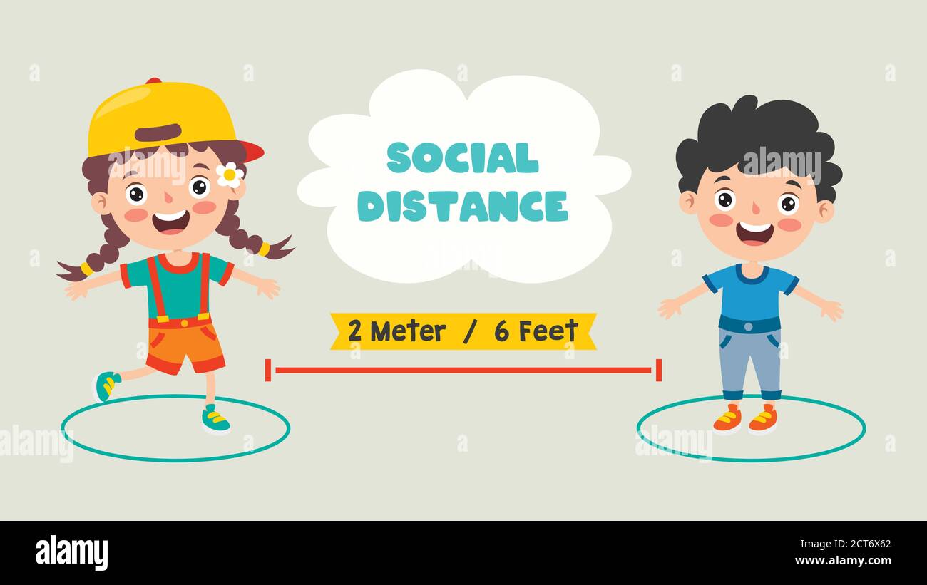 Social Distance Rules For Children Stock Vector Image & Art - Alamy