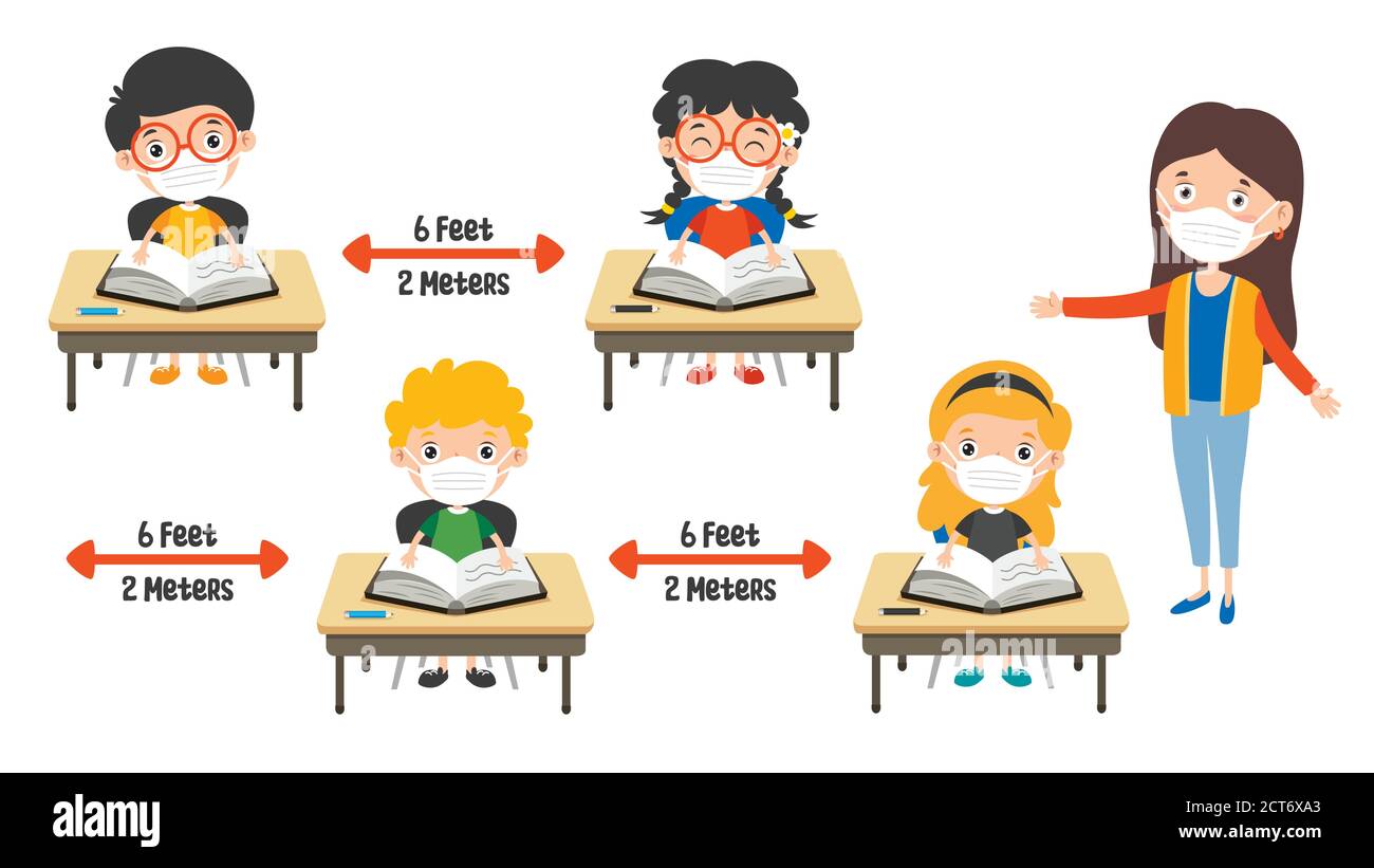 Social Distance Rules For Children Stock Vector Image & Art - Alamy