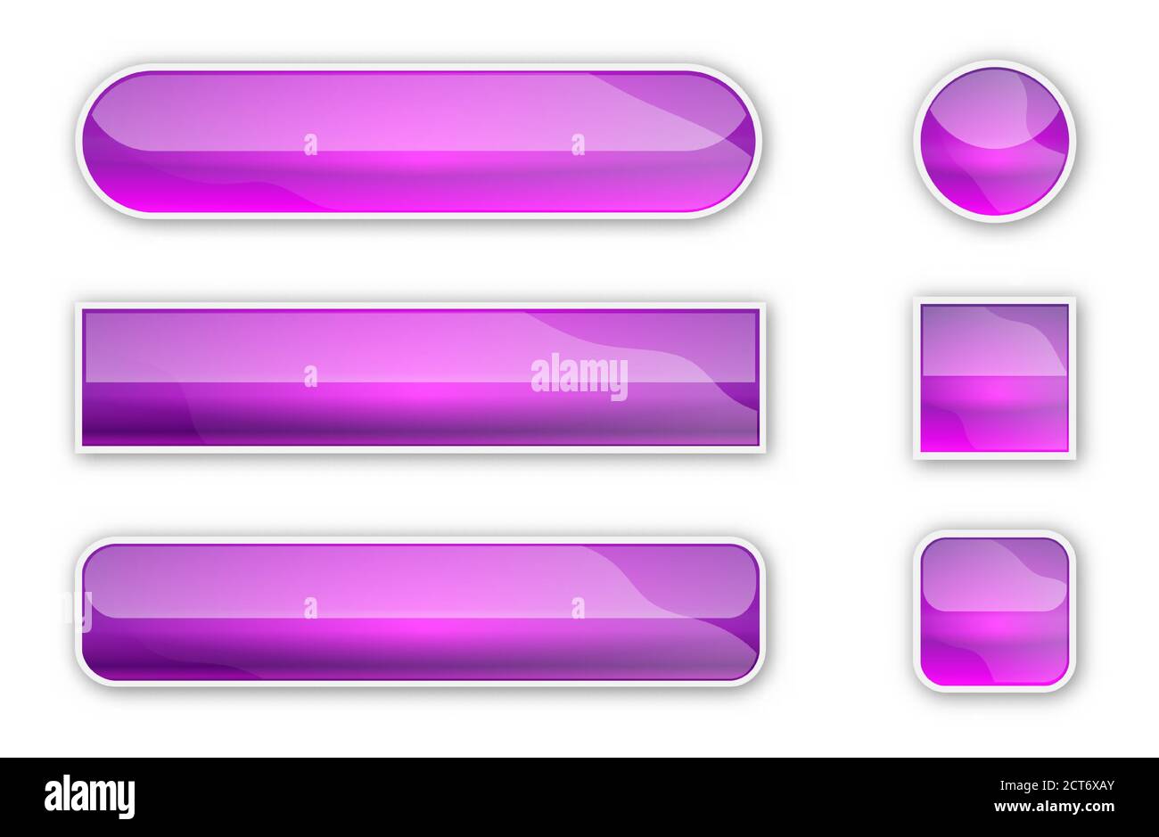 Web glossy buttons. Set of abstract buttons with shadow. Vector ...