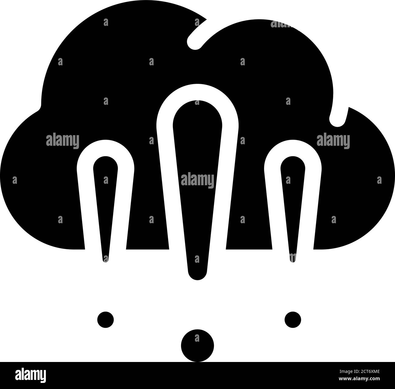 cloud exclamation marks glyph icon vector illustration Stock Vector ...