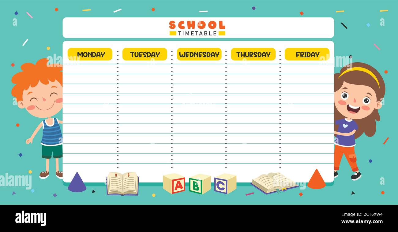 Kids weekly organizer vector vectors hi-res stock photography and ...