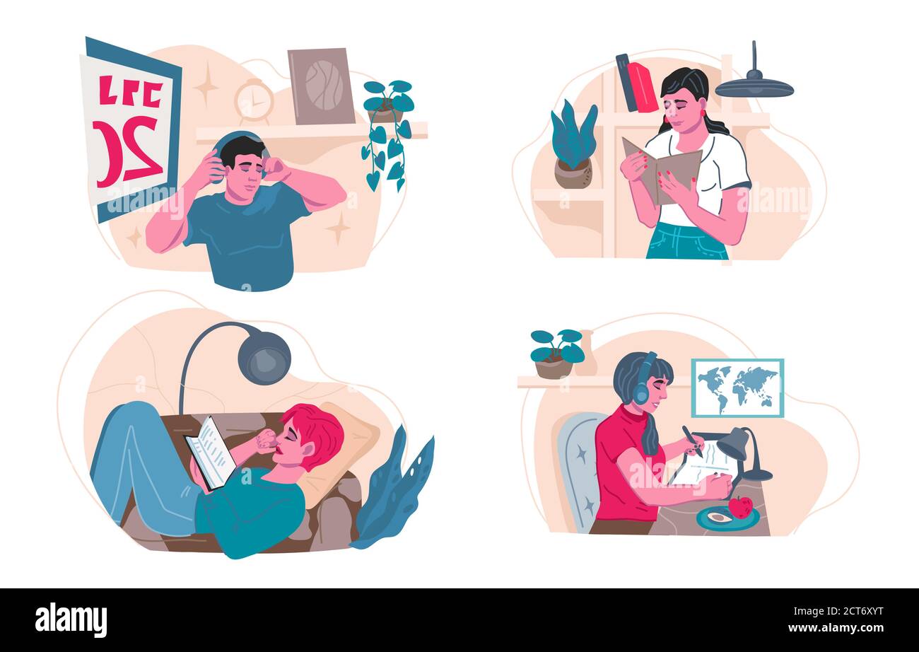 Daily routine collection man Stock Vector Images - Alamy