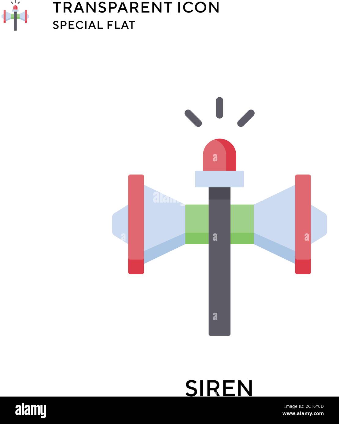 Siren vector icon. Flat style illustration. EPS 10 vector Stock Vector ...