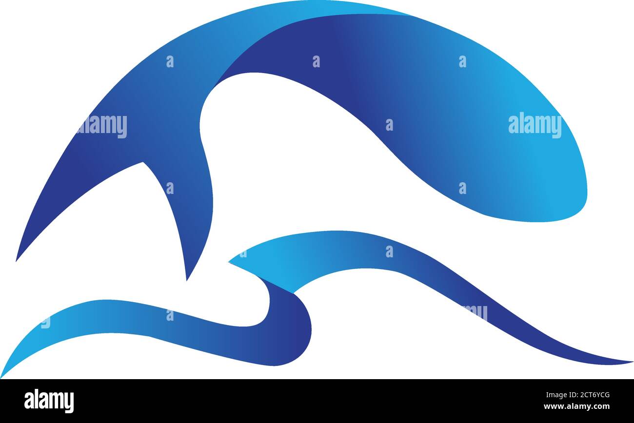 blue fish and ocean wave Stock Vector Image & Art - Alamy