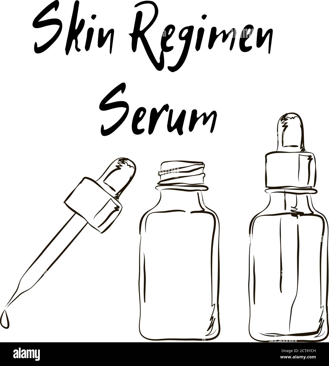 Sketch Of Cosmetics Skin Regimen Serum Stock Vector Image And Art Alamy