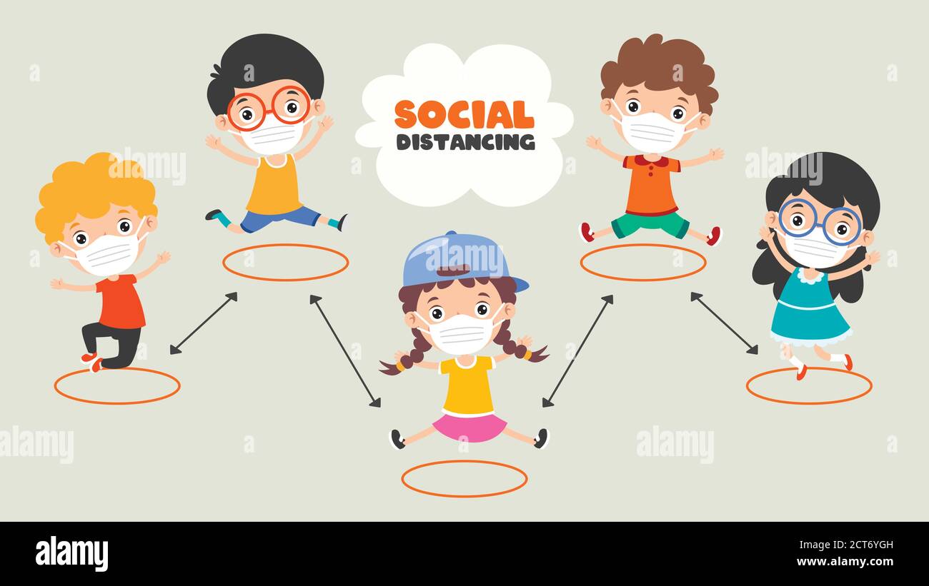 Social Distance Rules For Children Stock Vector Image & Art - Alamy