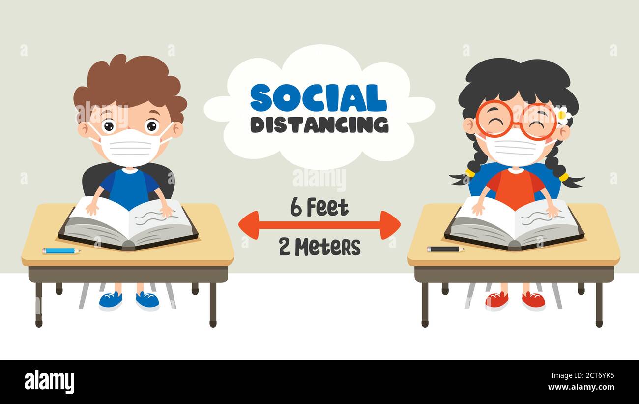 Social Distance Rules For Children Stock Vector Image & Art - Alamy