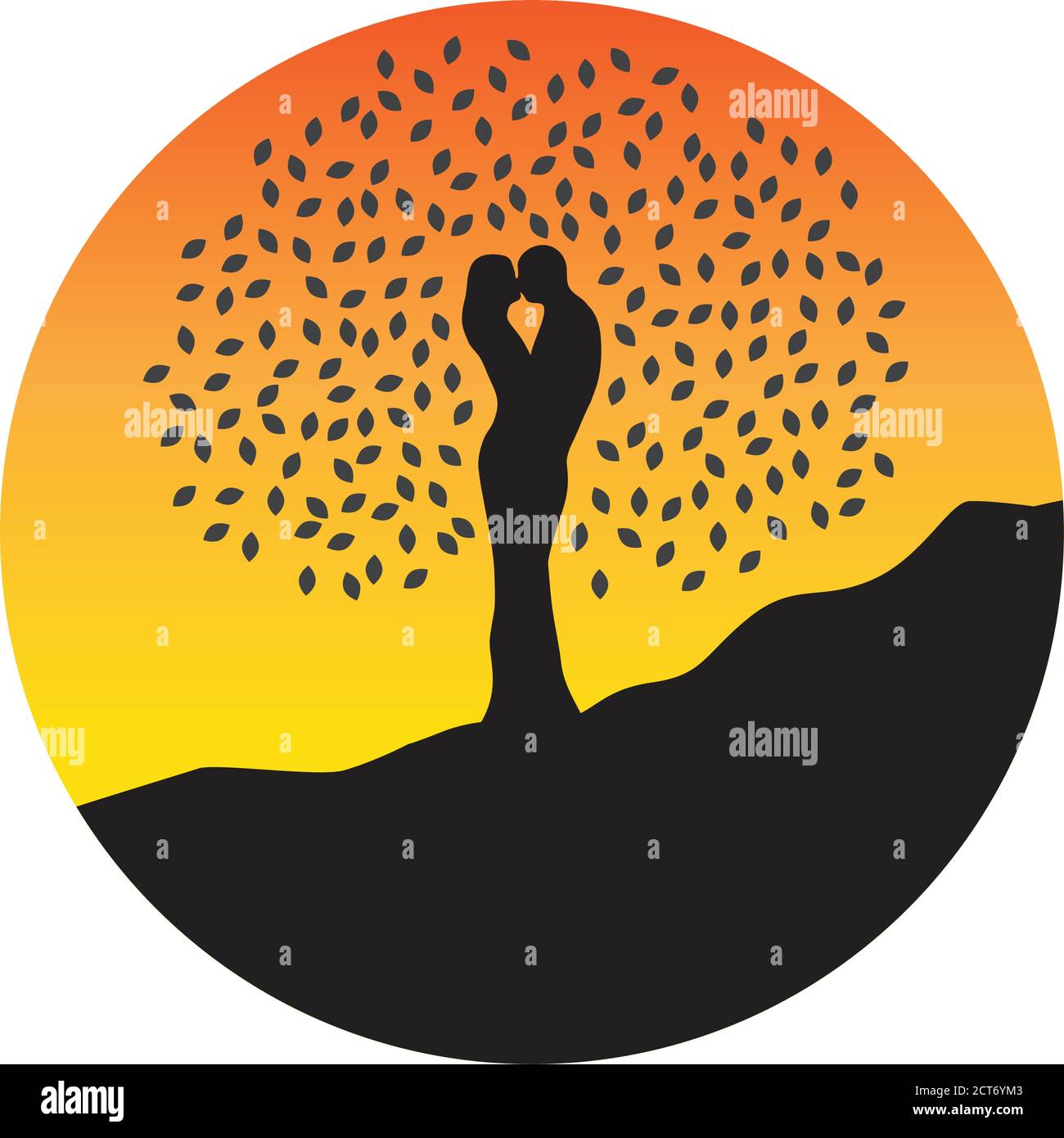 nature lovers, human couple become a tree Stock Vector Image & Art - Alamy
