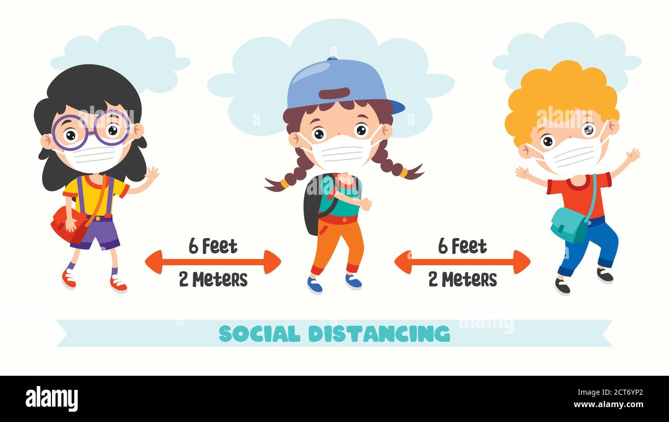 Social Distance Rules For Children Stock Vector Image & Art - Alamy