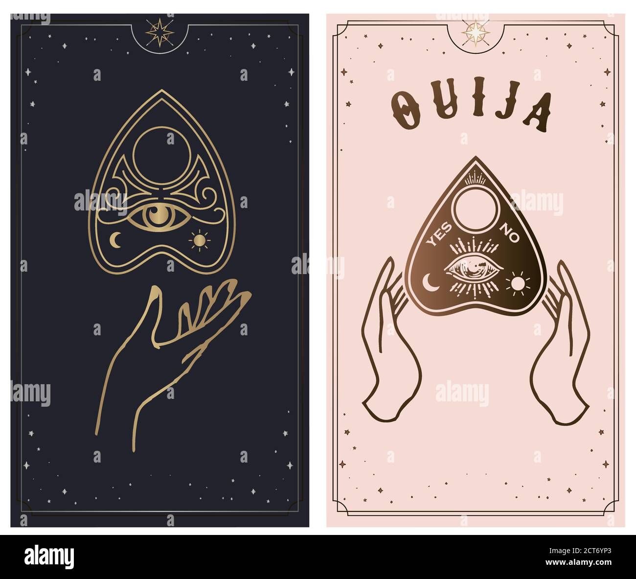 Ouija planchette with eye of providence line art, vector illustration ...