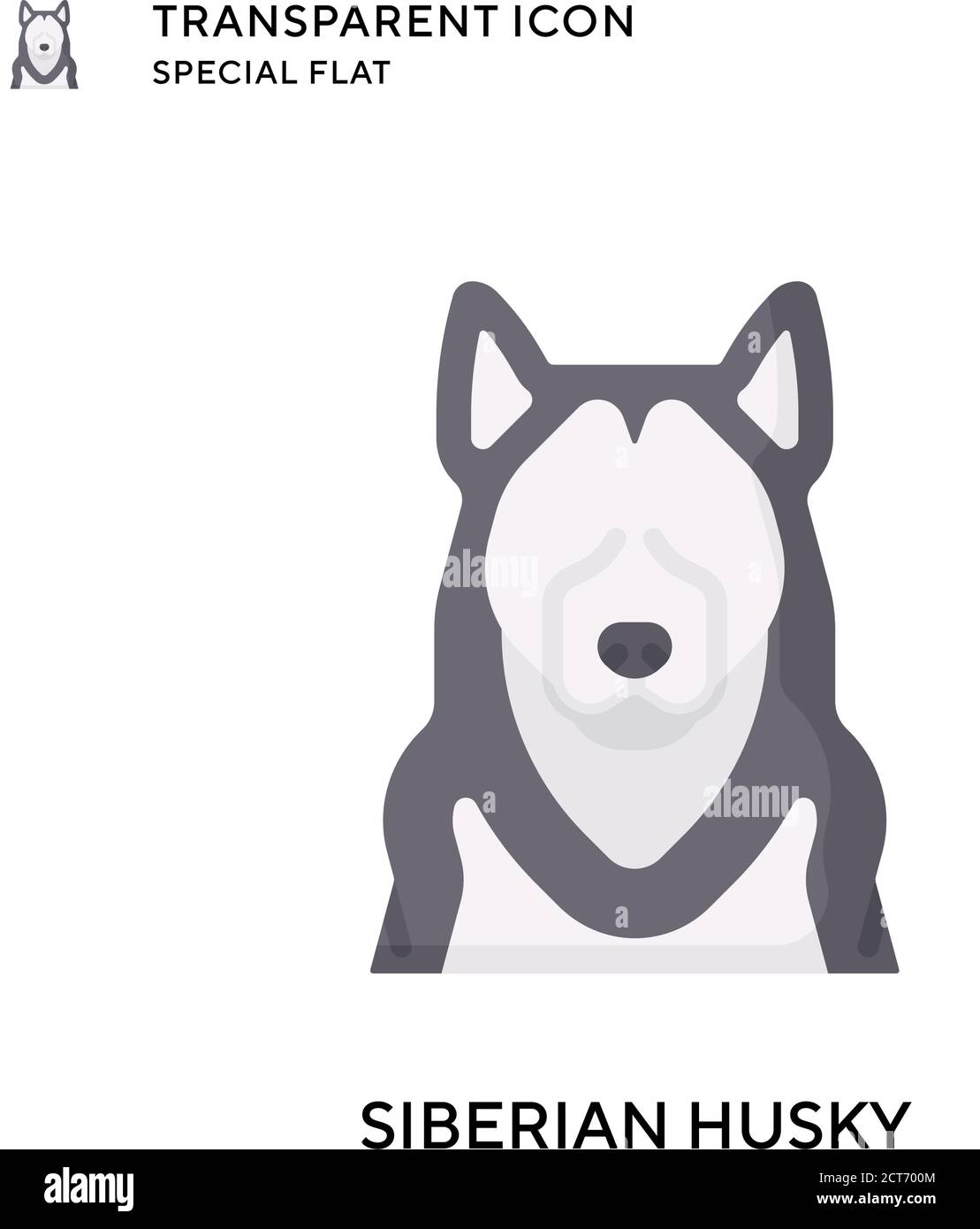Siberian husky vector icon. Flat style illustration. EPS 10 vector ...