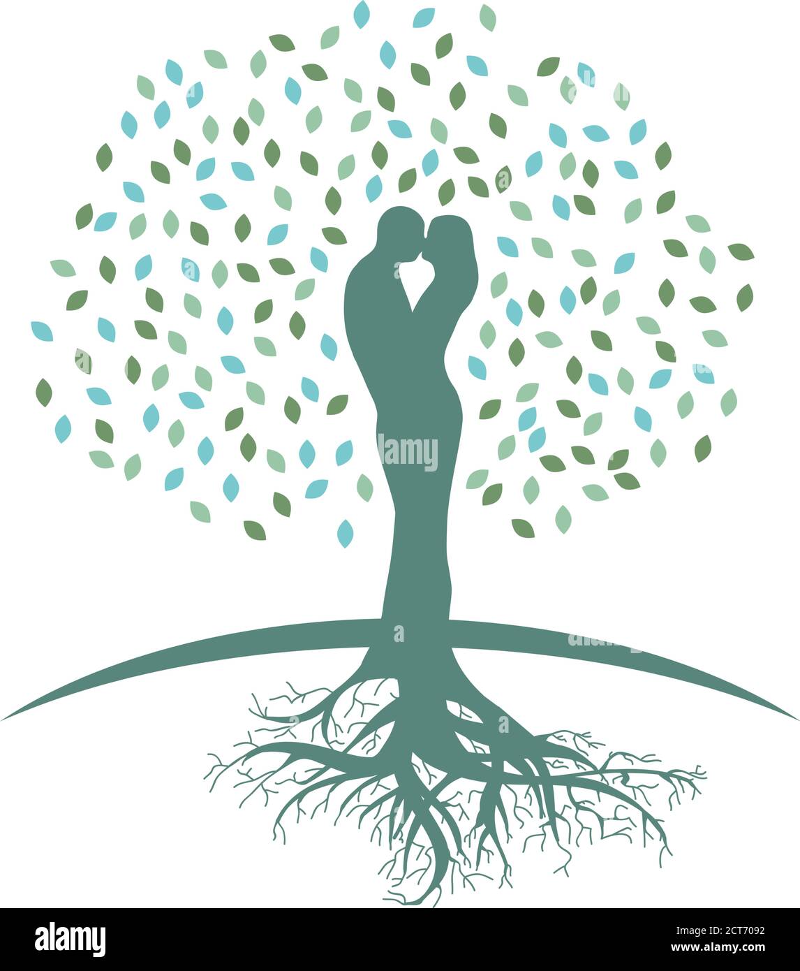 nature lovers, human couple become a tree Stock Vector Image & Art - Alamy