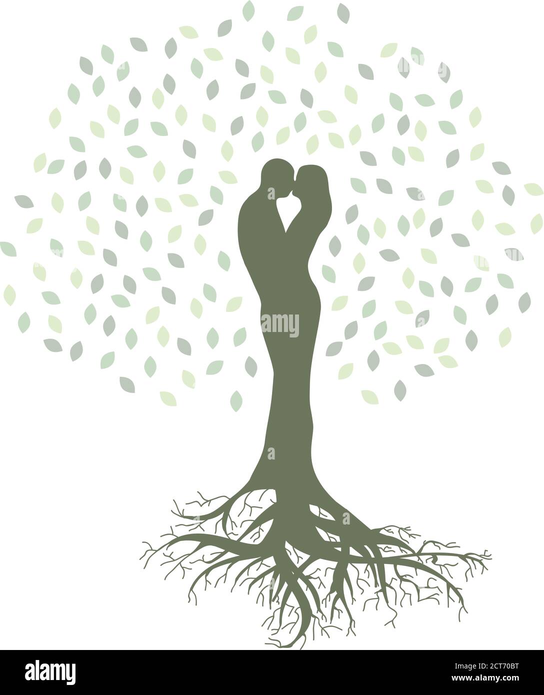 nature lovers, human couple become a tree Stock Vector Image & Art - Alamy