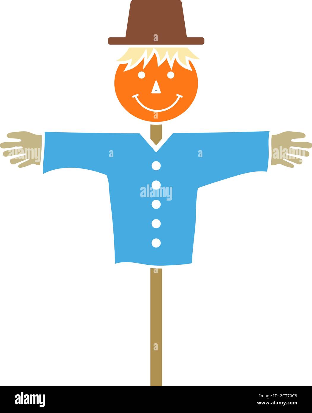 Scarecrow Icon. Flat Color Design. Vector Illustration Stock Vector ...