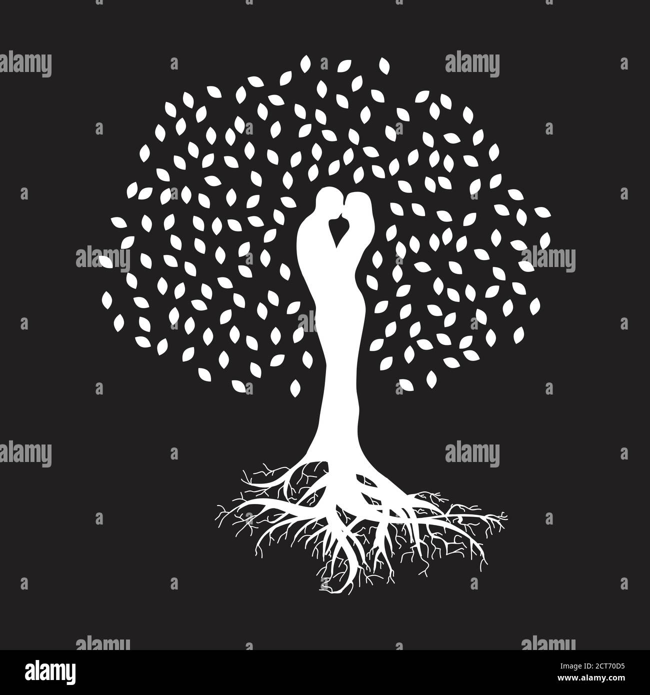 nature lovers, human couple become a tree Stock Vector Image & Art - Alamy