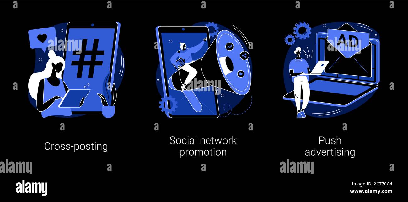 Media promotion abstract concept vector illustrations Stock Vector ...